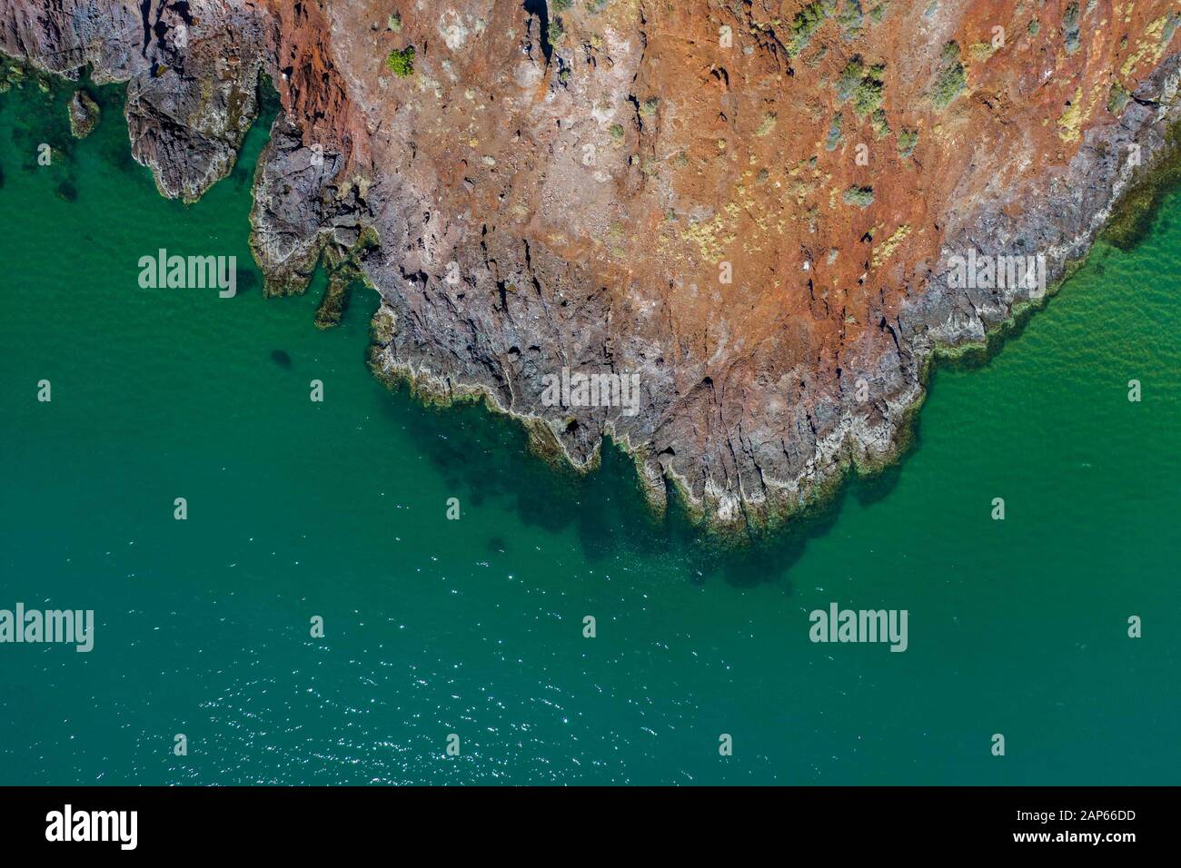 Vista aerea de Kino o bahía de Kino, Sonora, Mex en el golfo de ...