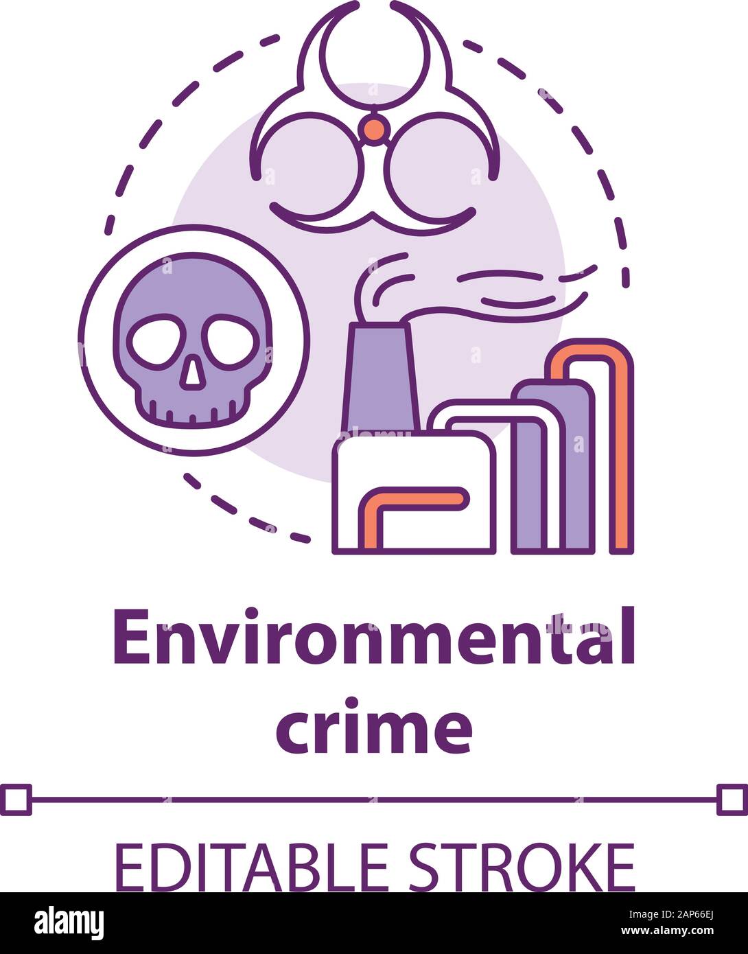 Environmental crime concept icon. Ecological disaster idea thin line ...