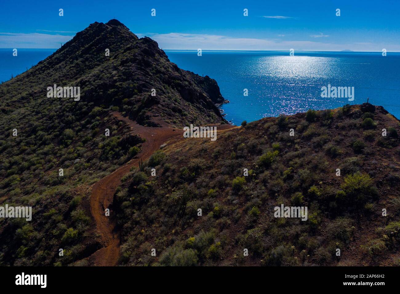 Vista aerea de Kino o bahía de Kino, Sonora, Mex en el golfo de ...