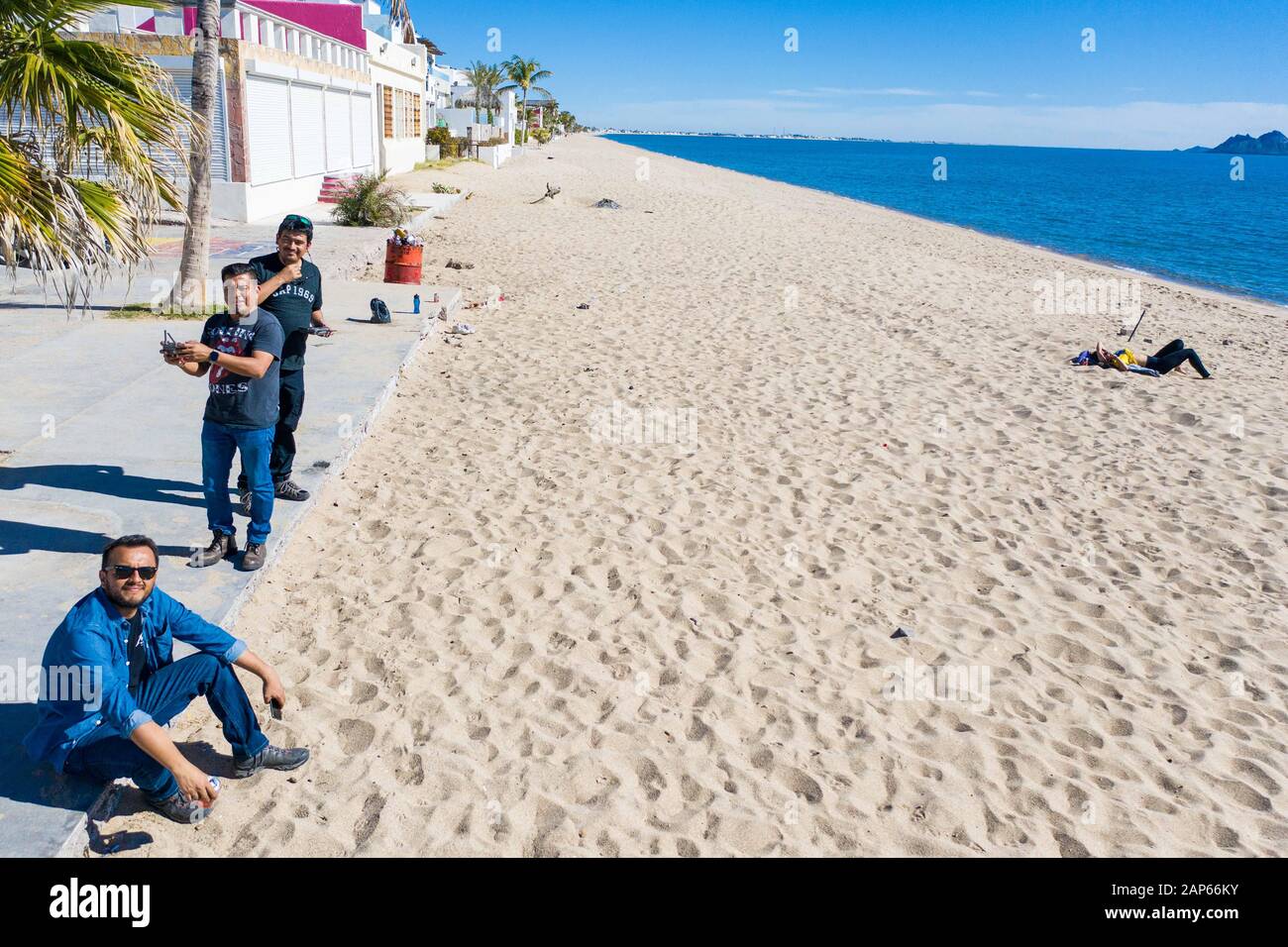 Vista aerea de Kino o bahía de Kino, Sonora, Mex en el golfo de ...