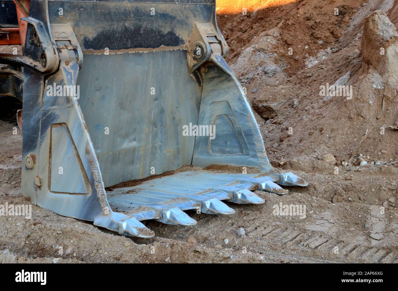 Bucket of an excavator Stock Photo - Alamy