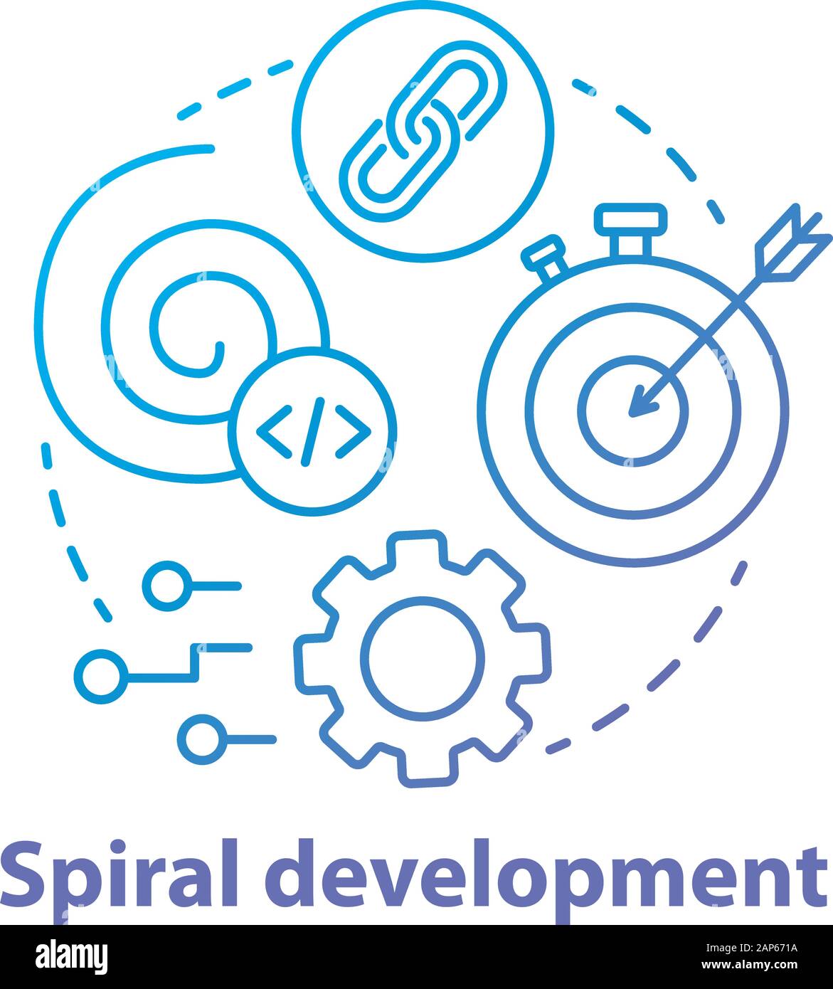 Spiral development concept icon. Strategy management. Planning and ...