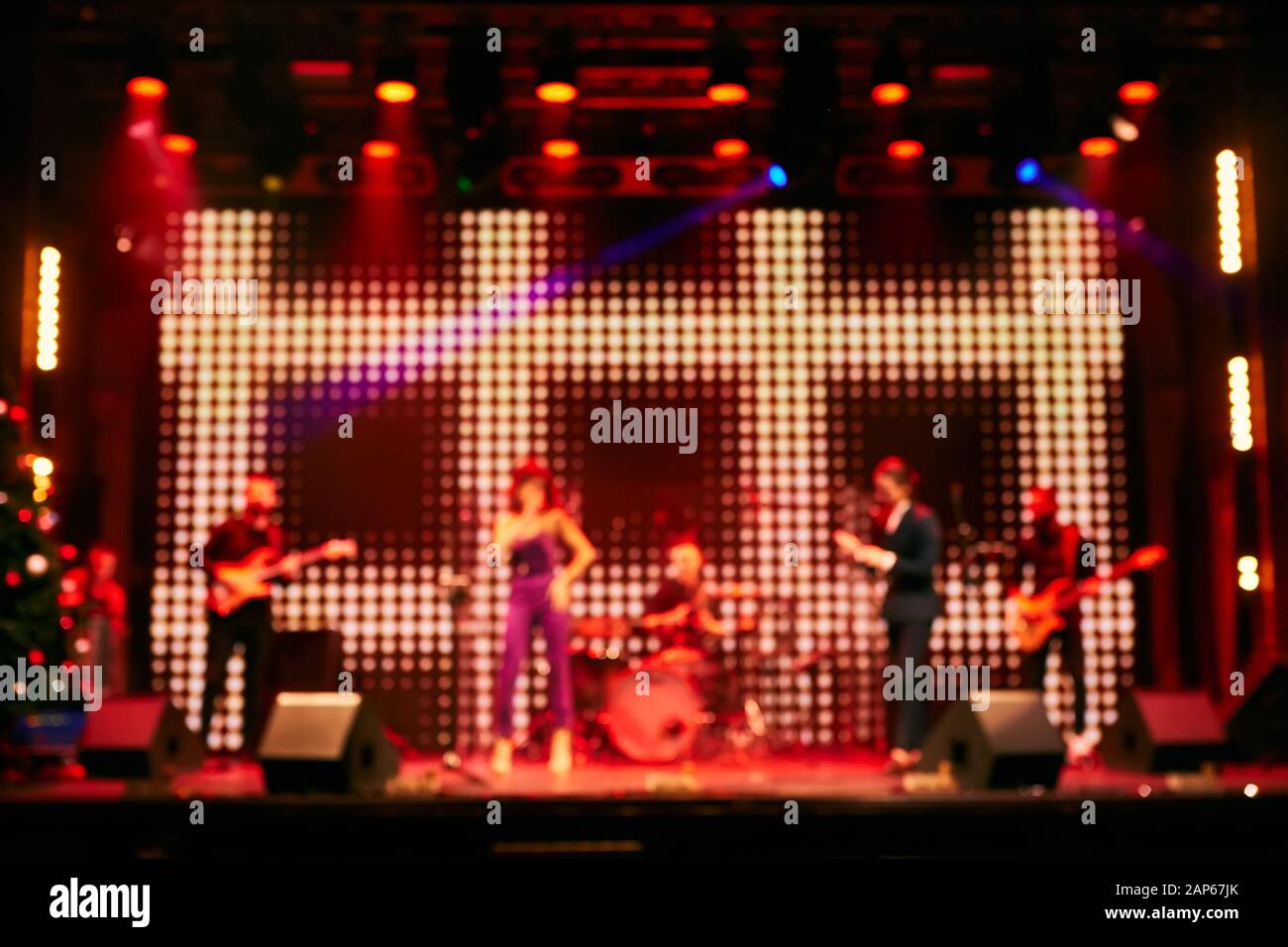 Blurred background : Bokeh lighting in concert with audience ,Music ...