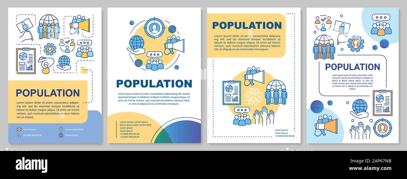 Population brochure template. Flyer, booklet, leaflet print, cover ...