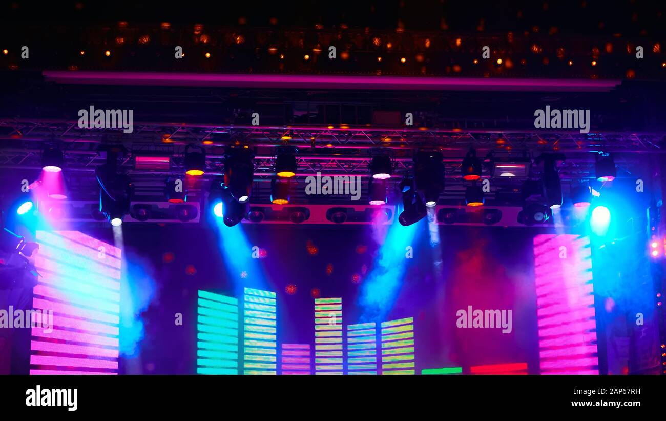The Stage Spotlight with Laser rays. Event concept Stock Photo - Alamy