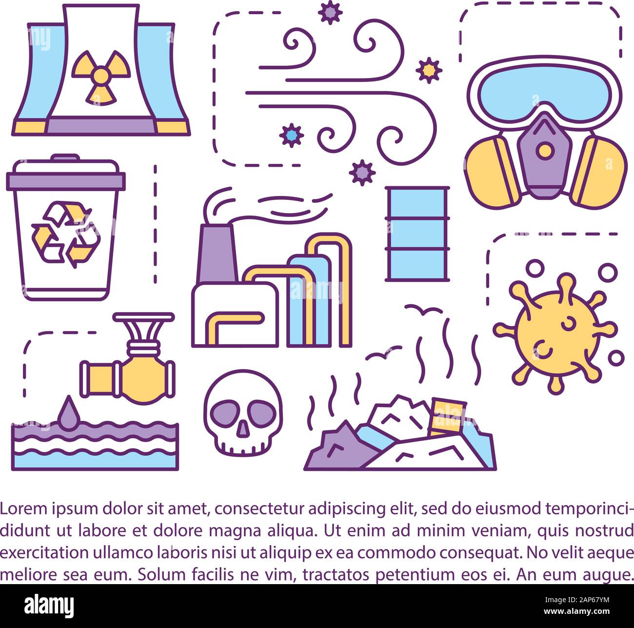 Environmental issues article page vector template. Ecological pollution ...
