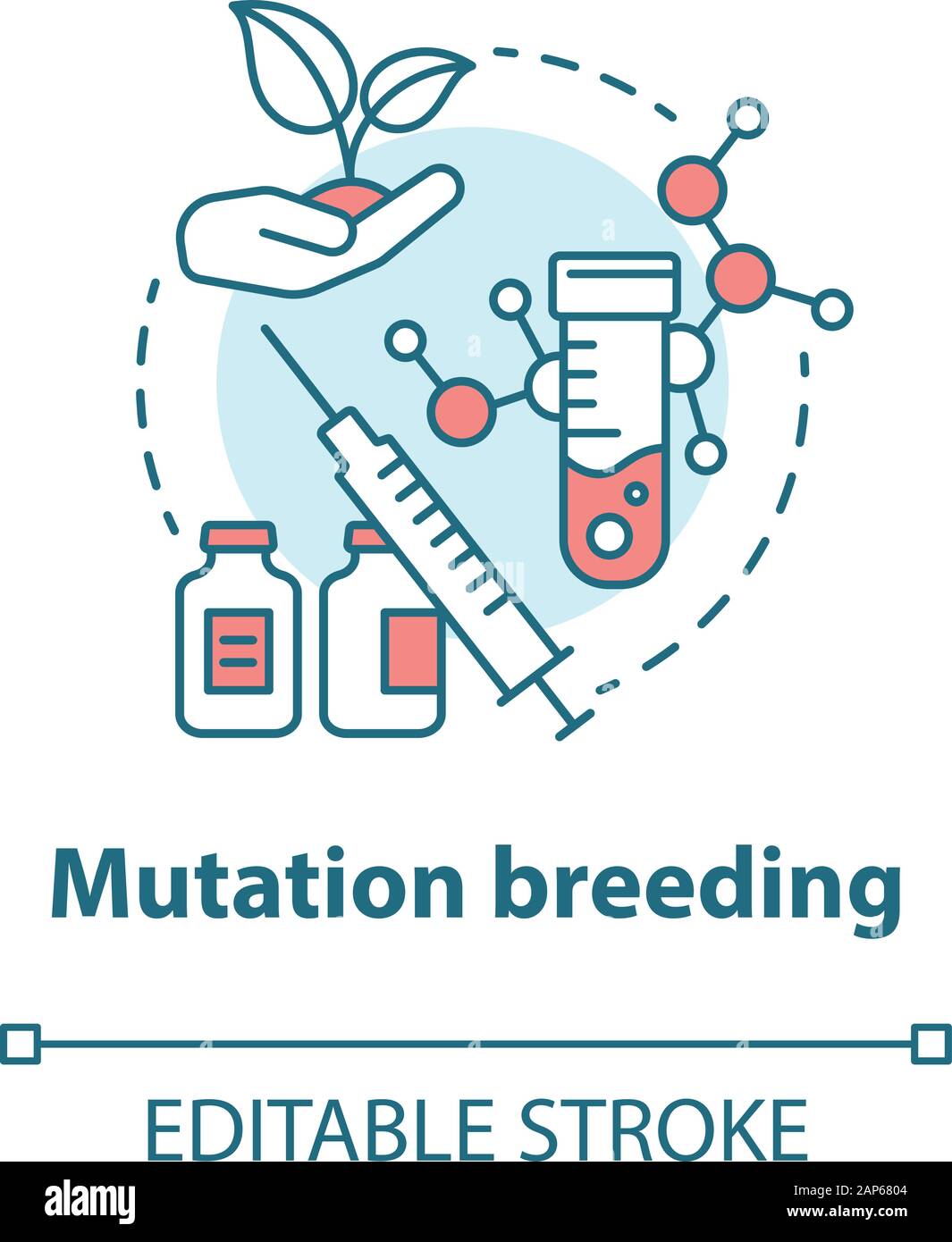 Mutation breeding concept icon. Bioengineering and biotechnology idea ...
