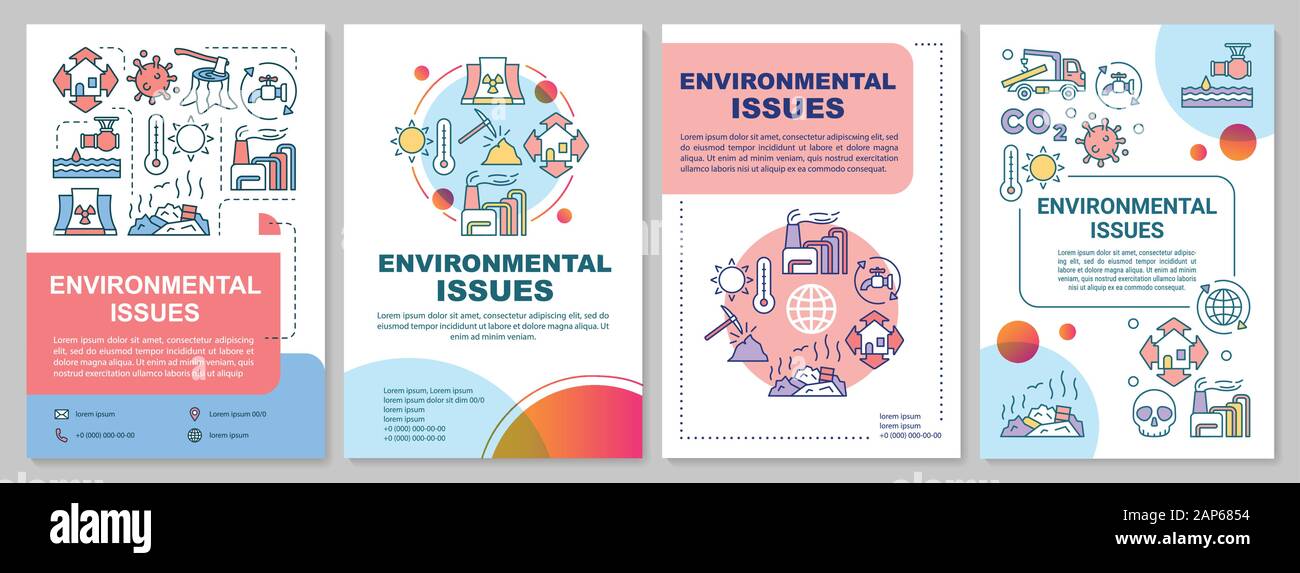 Environmental issues brochure template. Eco problems. Flyer, booklet ...