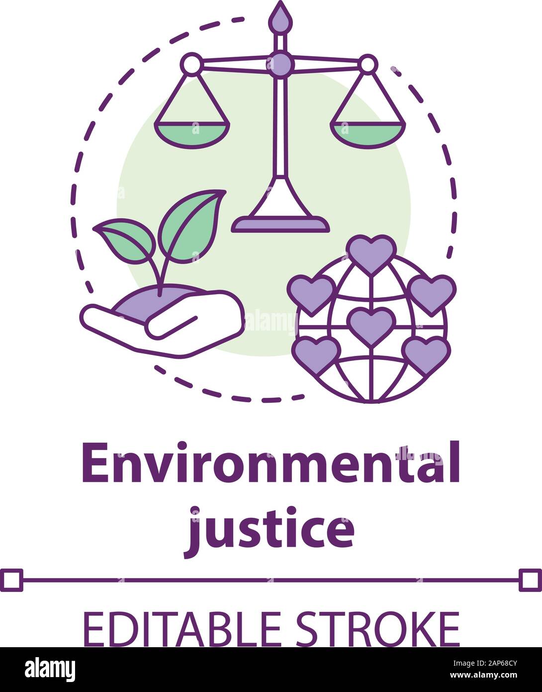 Environmental justice concept icon. Equitable attitude towards earth ...