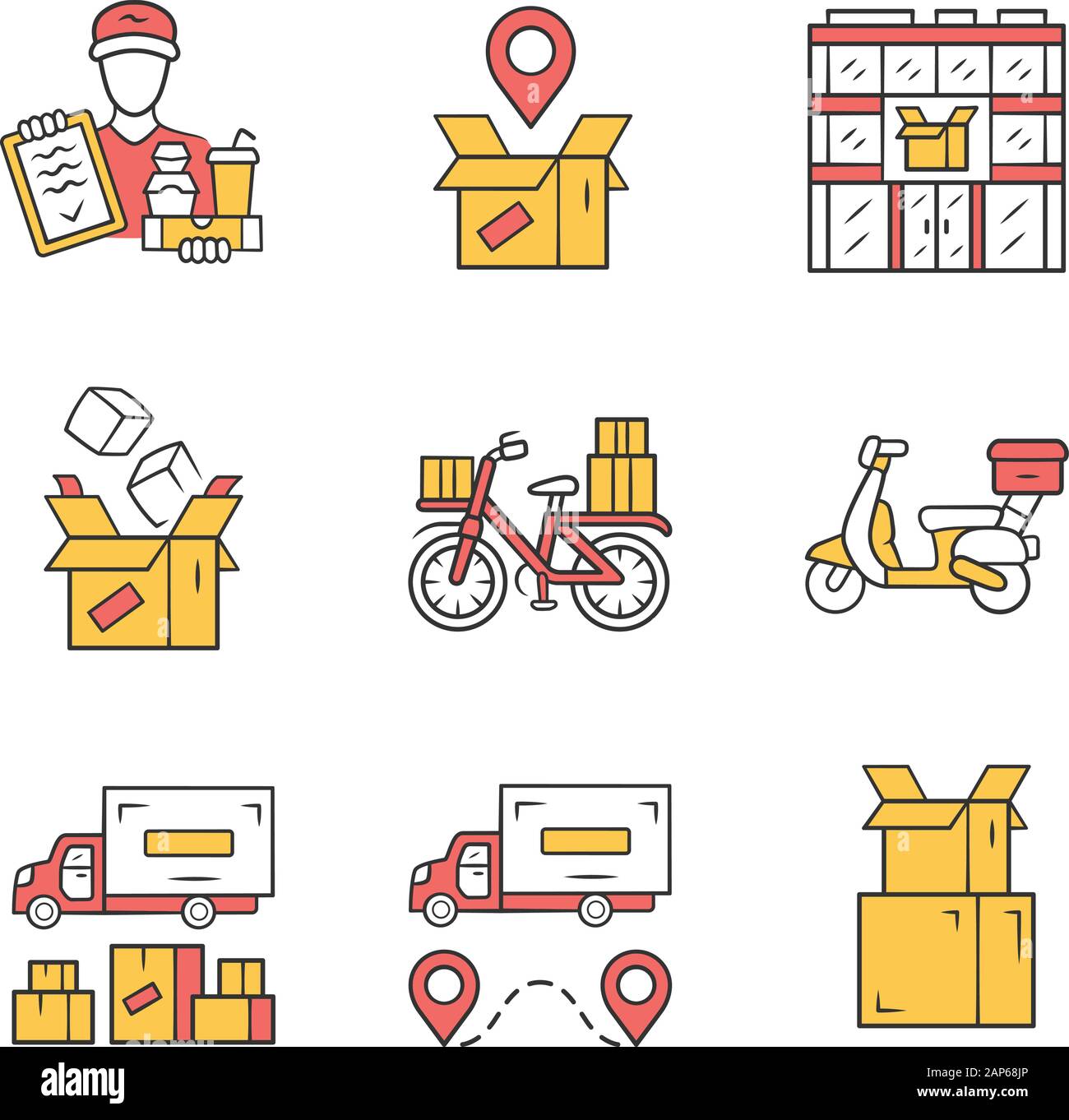 Yellow food truck isolated Stock Vector Images - Alamy