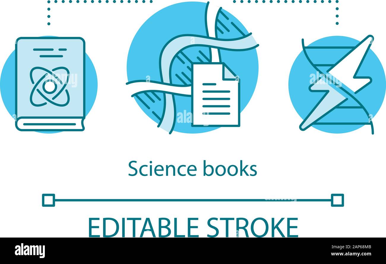 Science books concept icon. Sci fi literature idea thin line ...