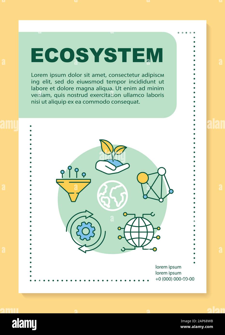 Ecosystem poster template layout. Environmental conservation. Banner ...
