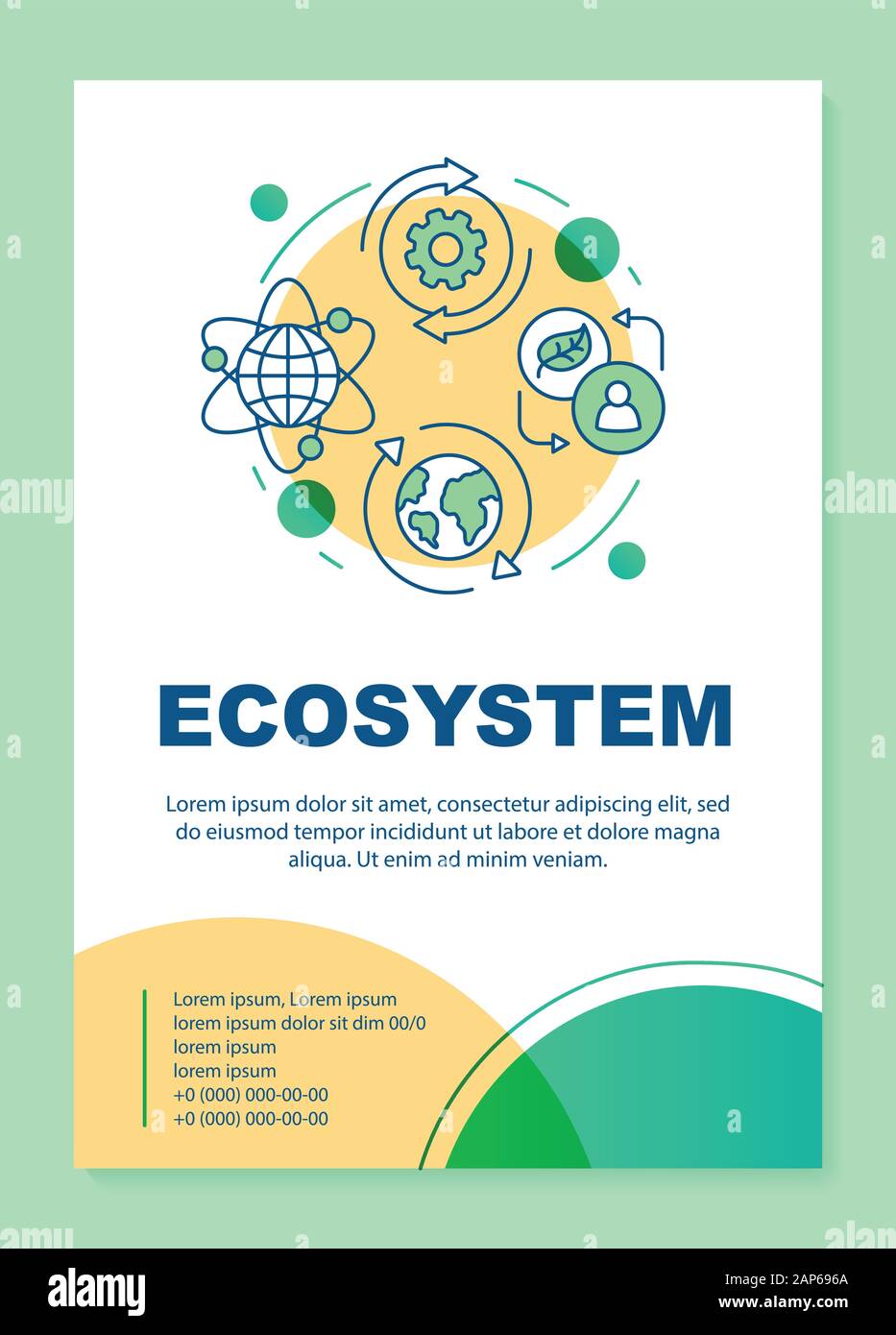 Ecosystem poster template layout. Environmental conservation. Ecology ...