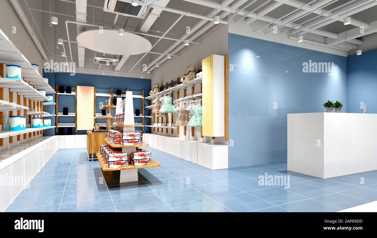 3d render of shop interior Stock Photo - Alamy