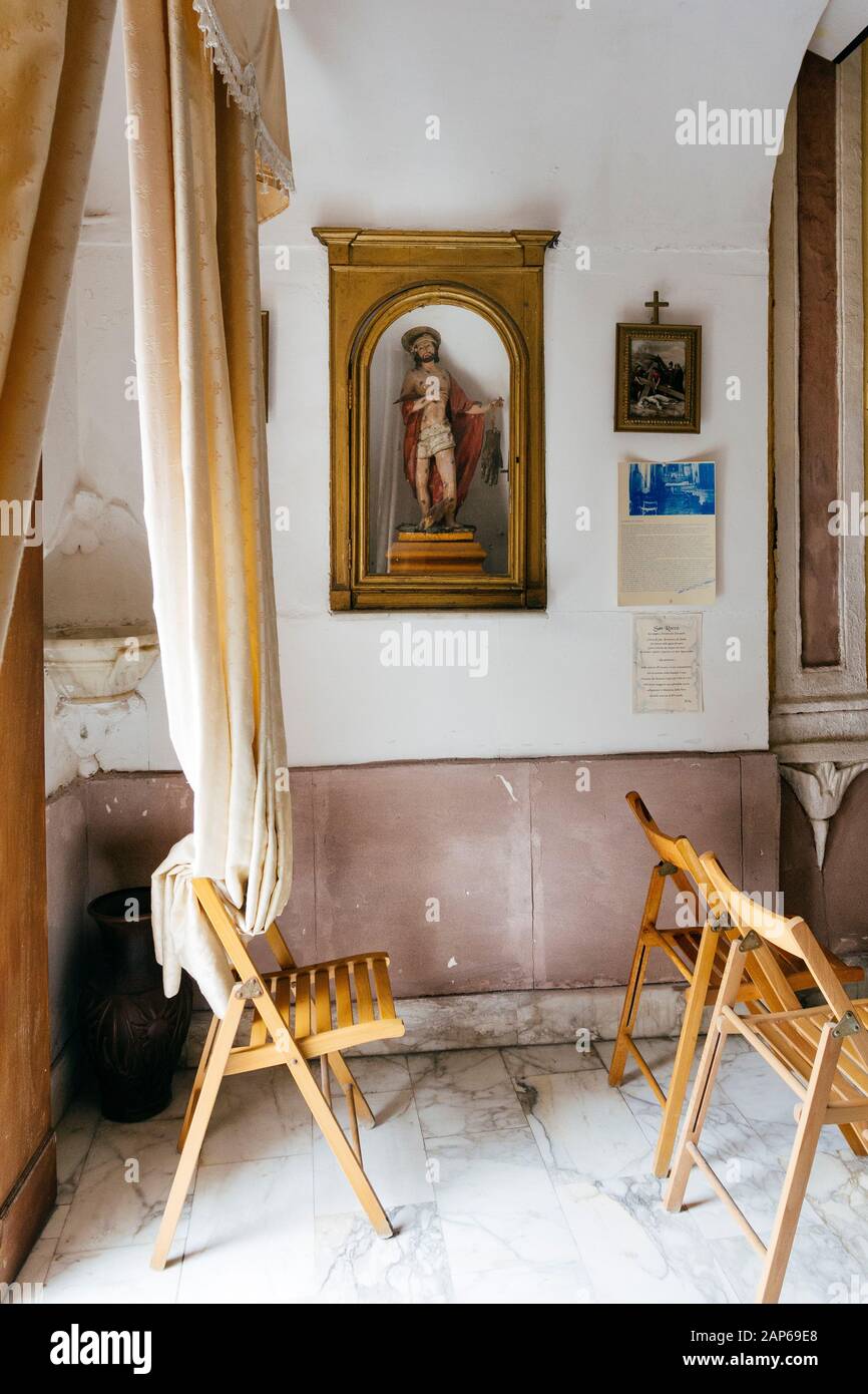 PROCIDA, ITALY - JANUARY 4, 2020 - The Church of San Rocco is located ...