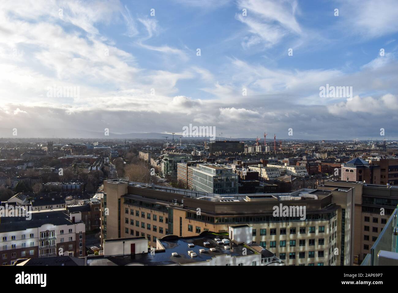Dublin, Ireland - January 20, 2020: View of Dublin city skyline on a ...