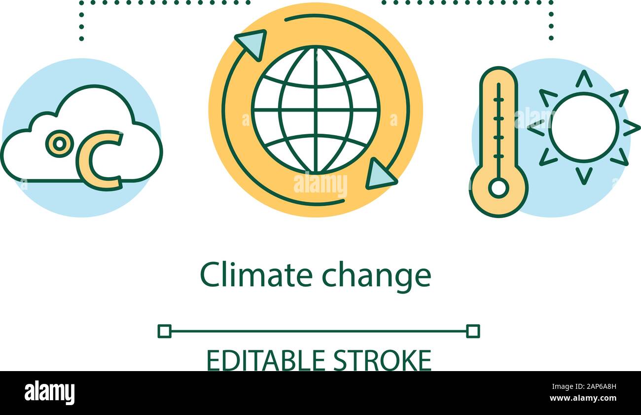 Climate change concept icon. Global warming. Heating atmosphere of ...