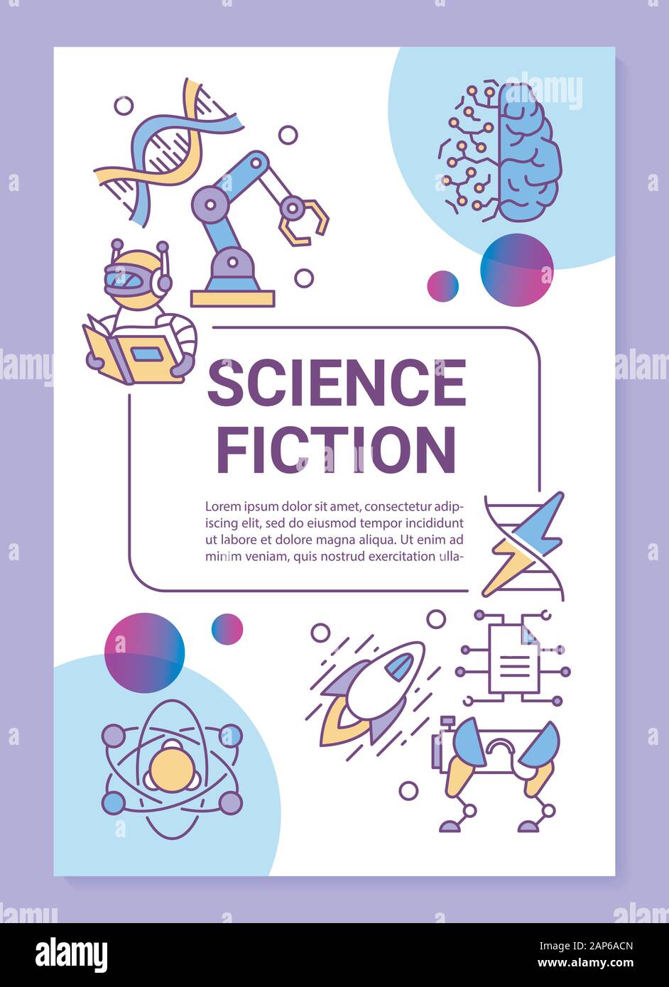 Science fiction poster template layout. Banner, booklet, leaflet print ...