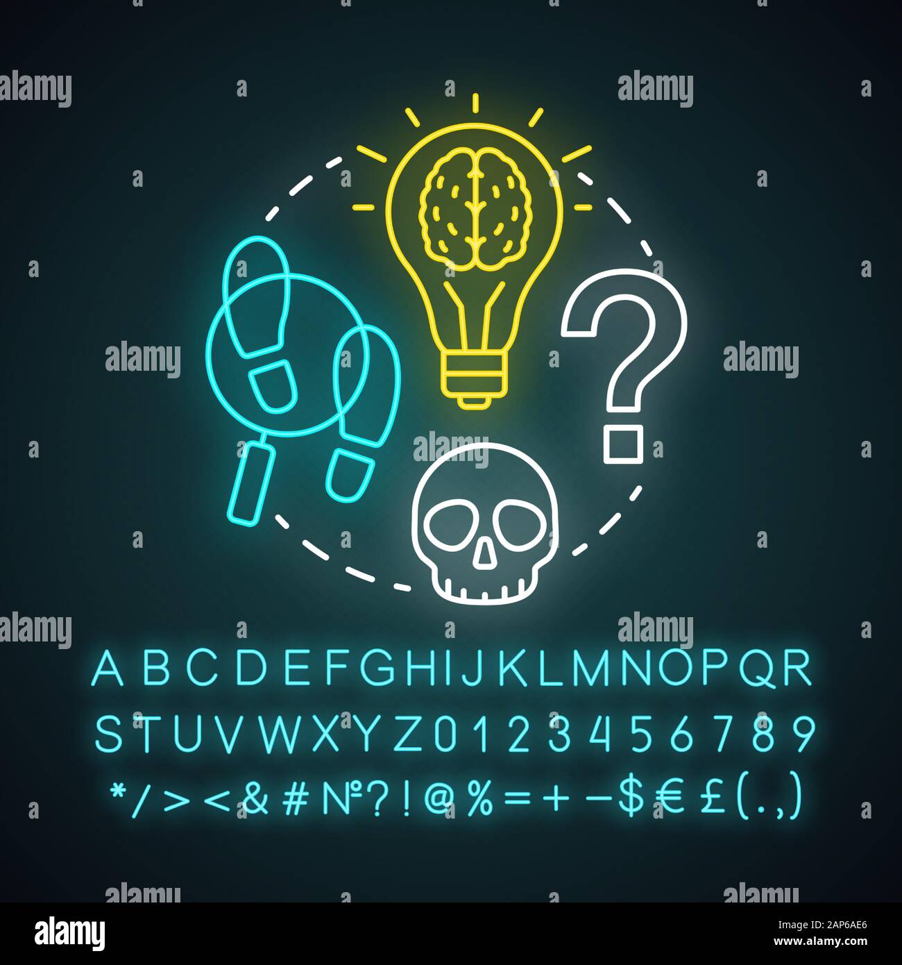 Investigator glowing neon sign hi-res stock photography and images - Alamy