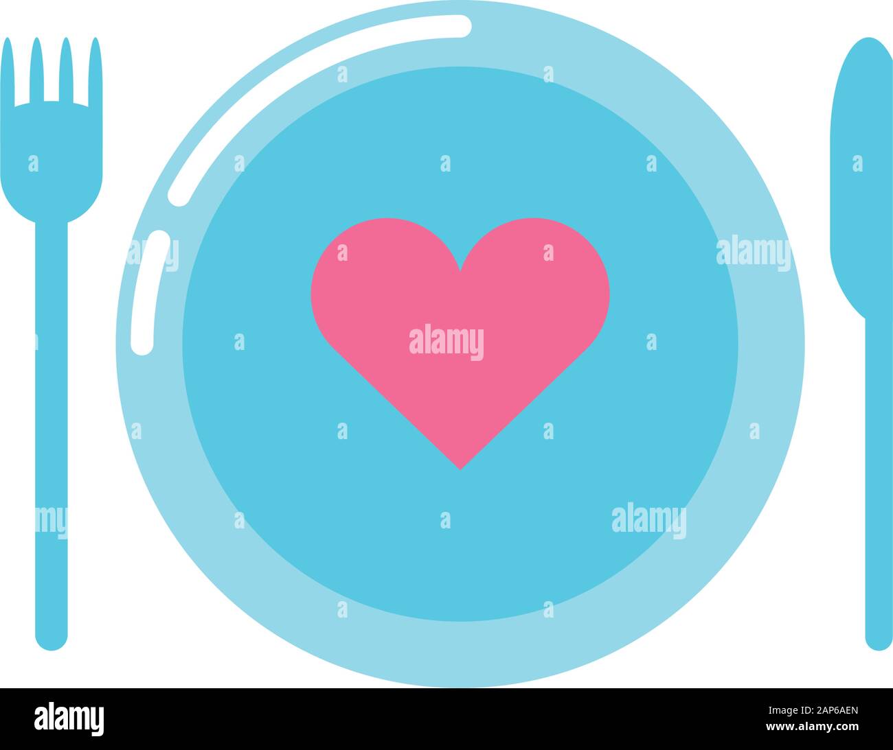 Heart and food plate design of love passion romantic valentines day ...