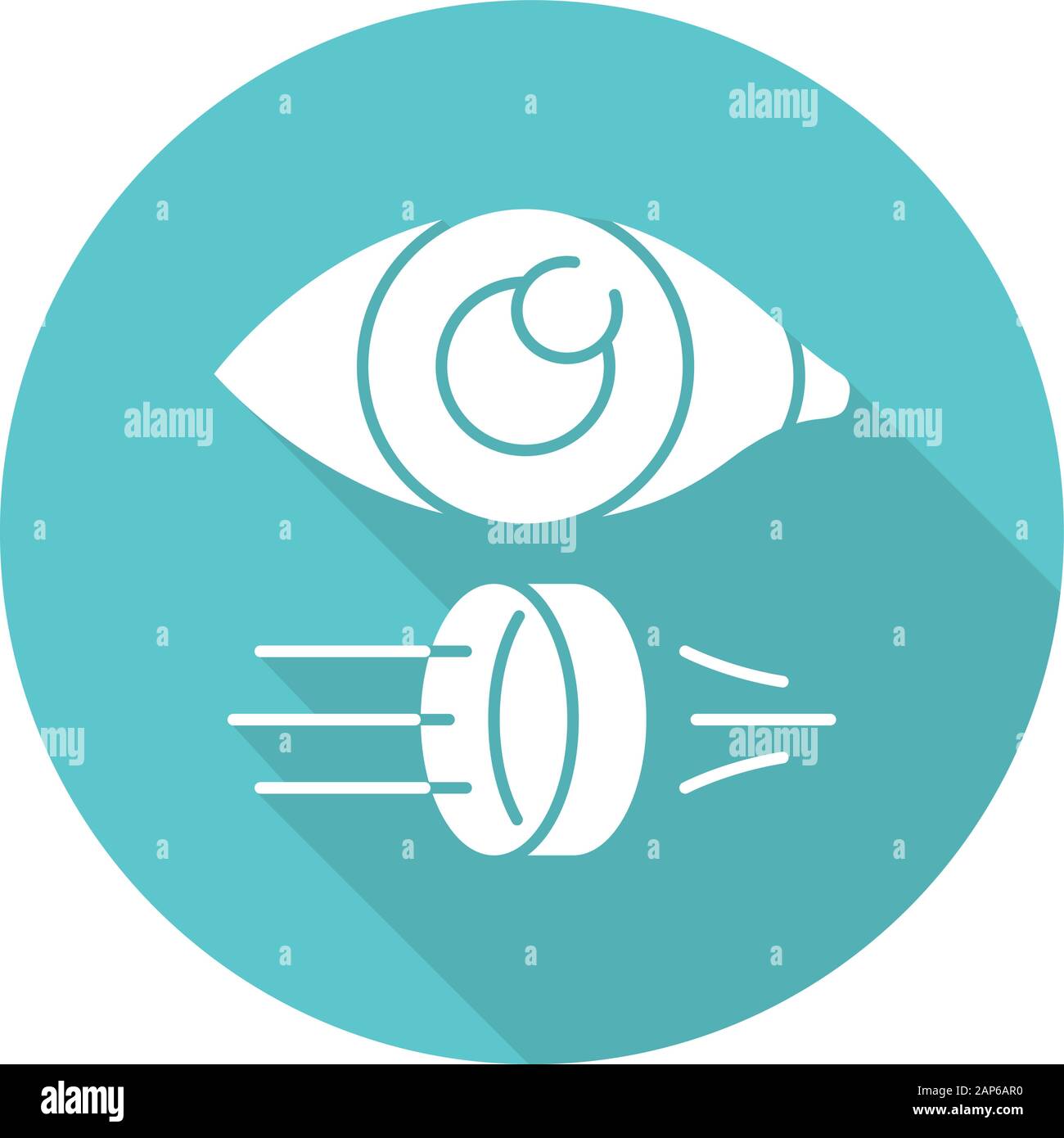 Optics turquoise flat design long shadow glyph icon. Light physics ...