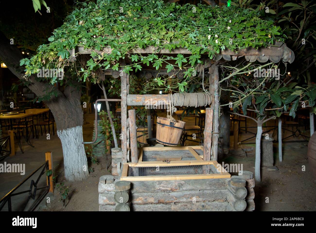 Brick water well wooden roof hi-res stock photography and images - Alamy