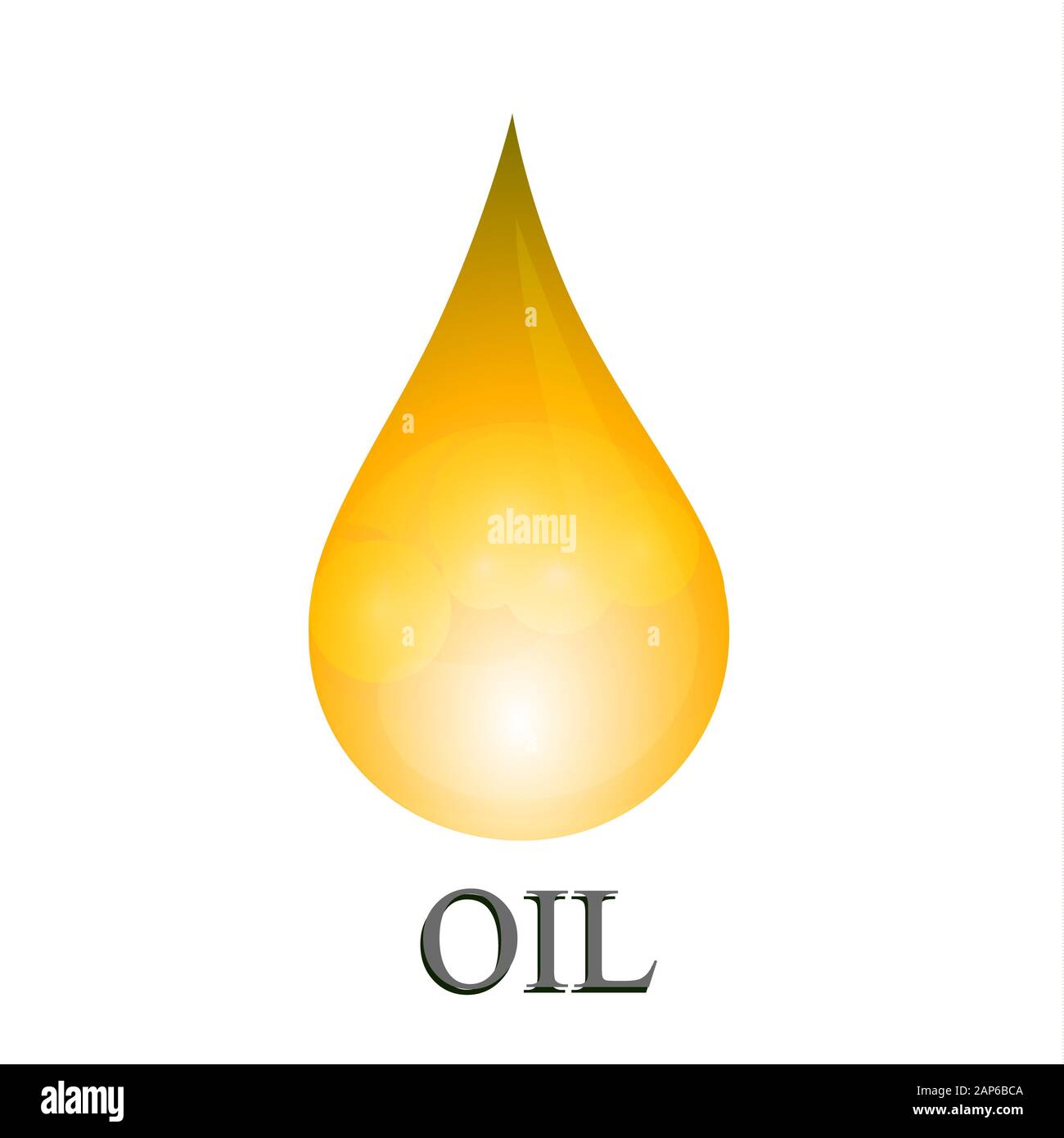 Oil drop isolated on white background. Icon of drop of oil or honey ...