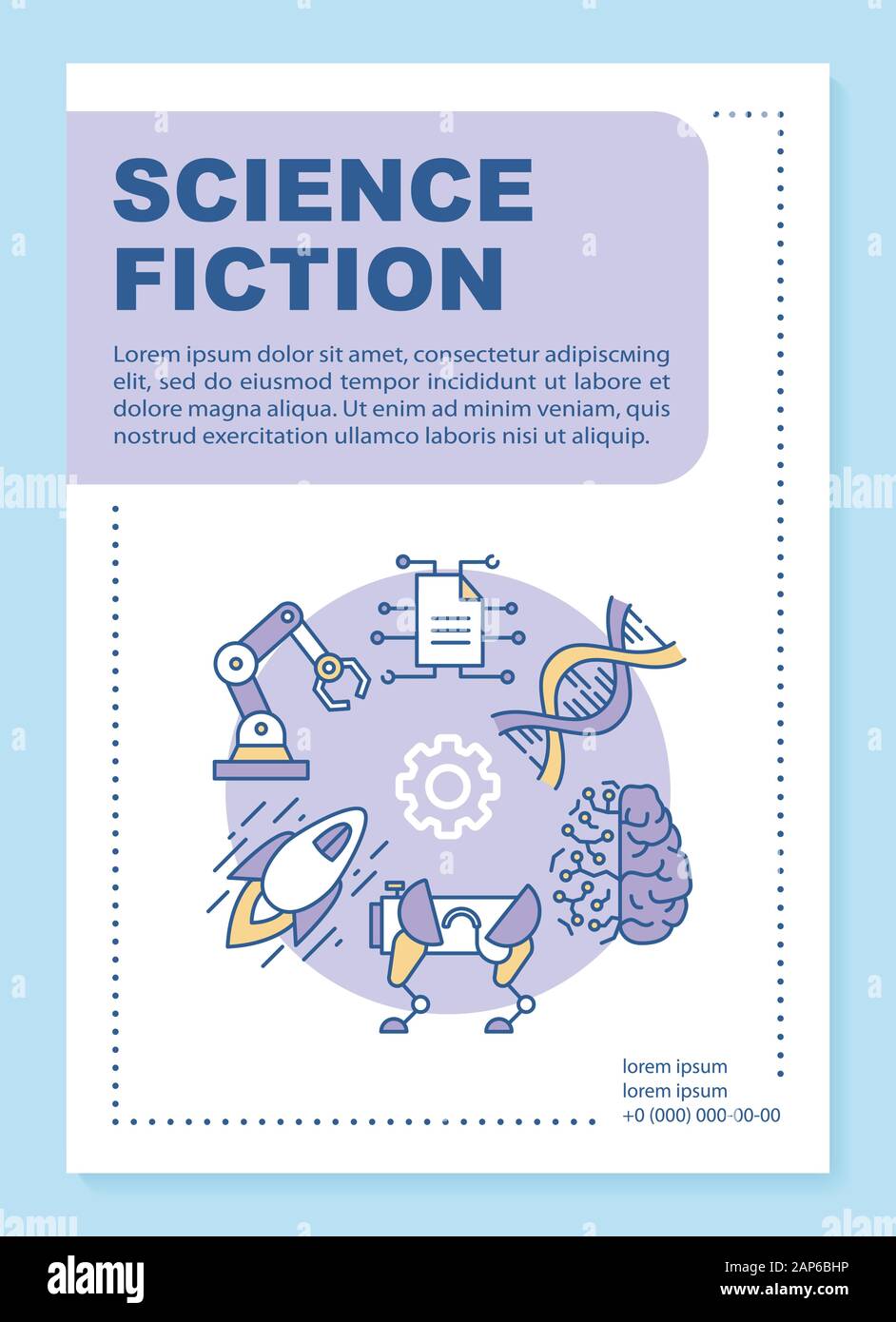 Science fiction poster template layout. Banner, booklet, leaflet print ...