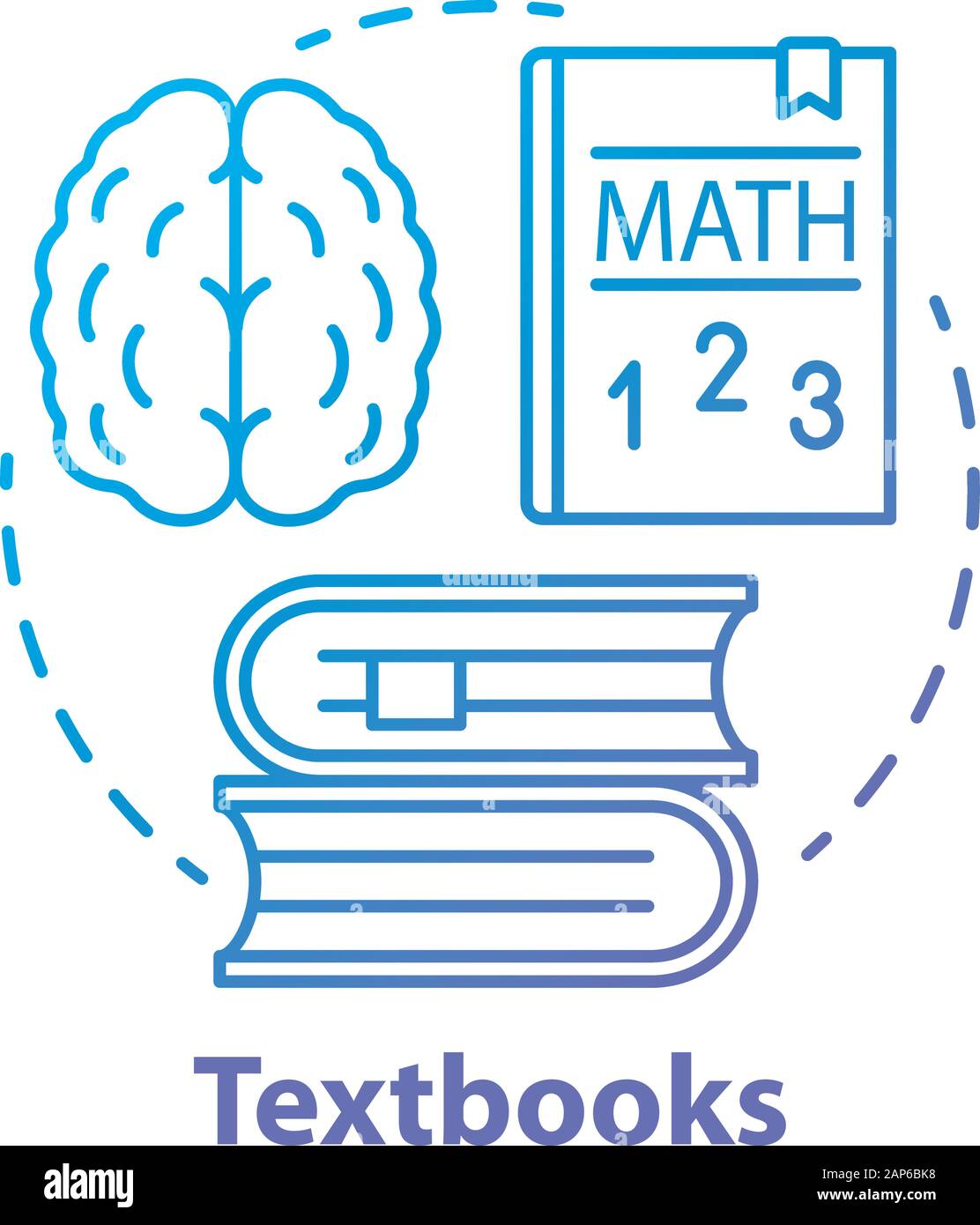 Textbooks blue concept icon. Educational literature idea thin line ...