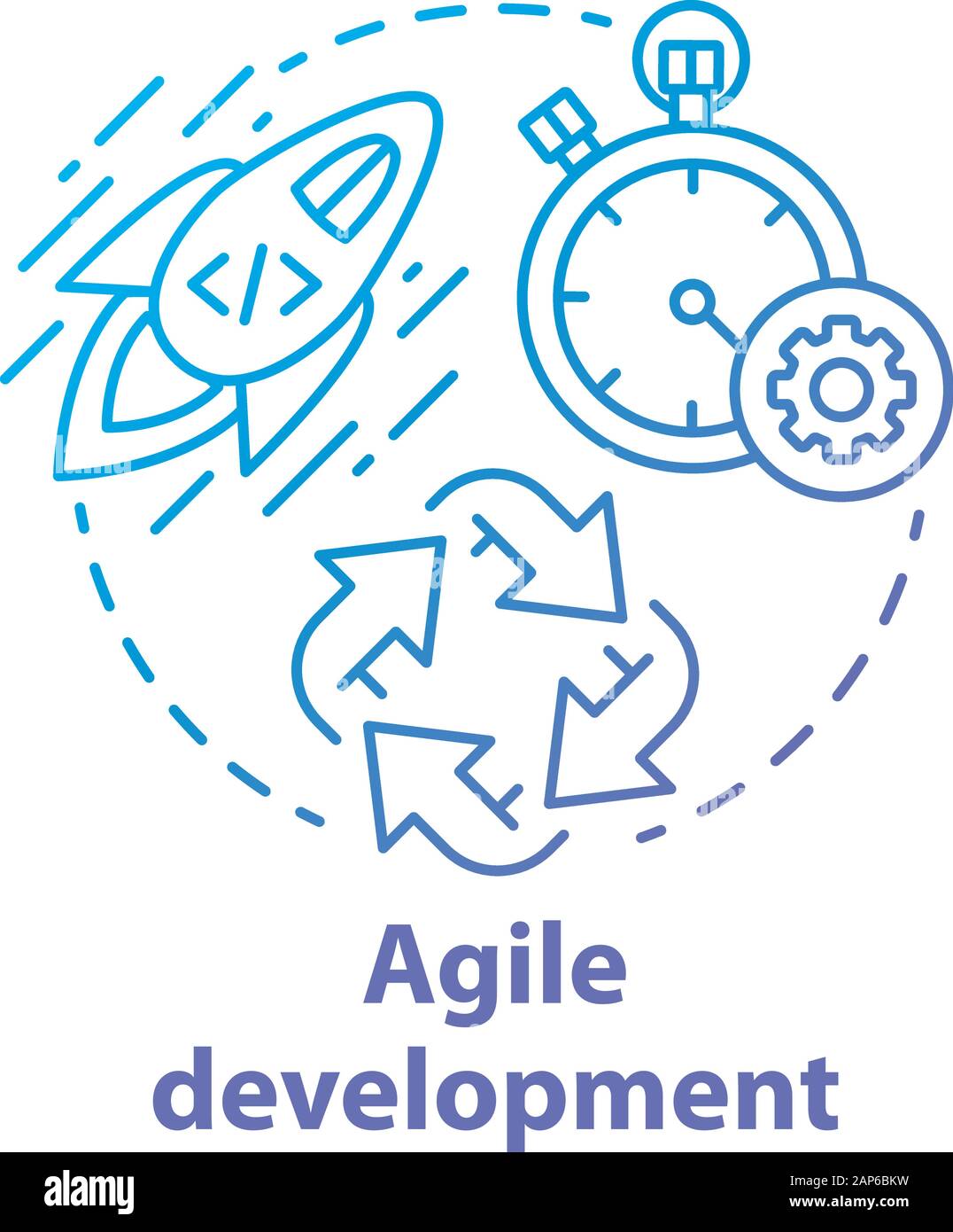 Agile development concept icon. Short term teamwork. Strategic ...