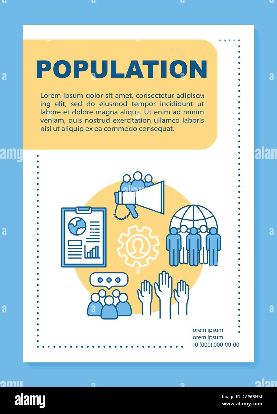 Population poster template layout. Global community. Banner, booklet ...