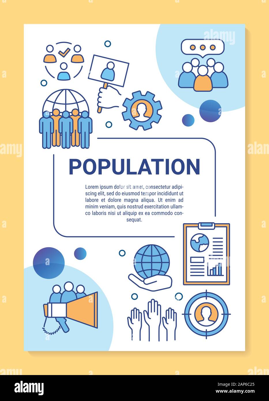Population poster template layout. Banner, booklet, leaflet print ...