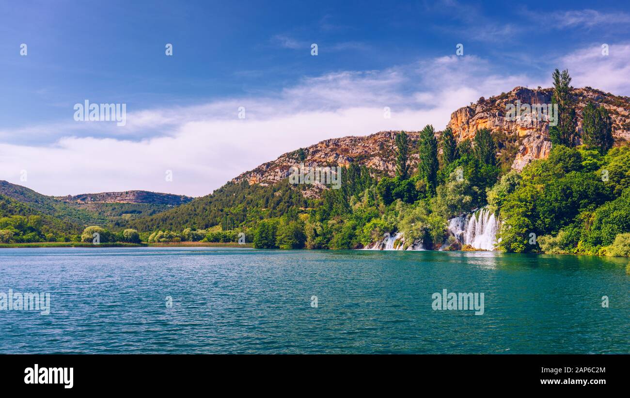 Waterfalls Krka, National Park, Dalmatia, Croatia. View of Krka ...