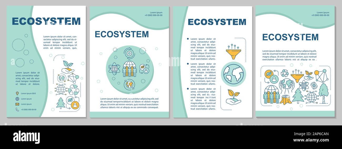 Ecosystem brochure template. Flyer, booklet, leaflet print, cover ...