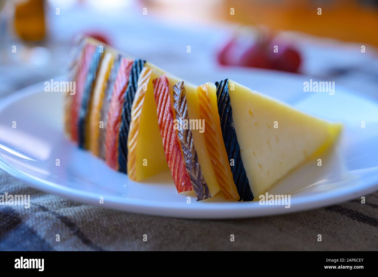 Cheese collection, variety of Spanish manchego cheese made from cow and ...