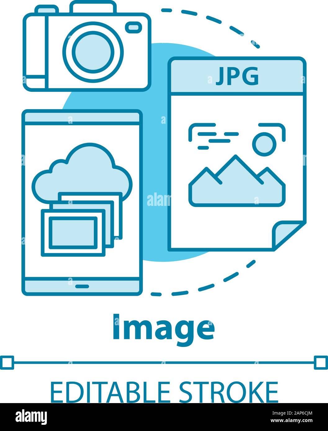 Image concept icon. Visual information idea thin line illustration ...
