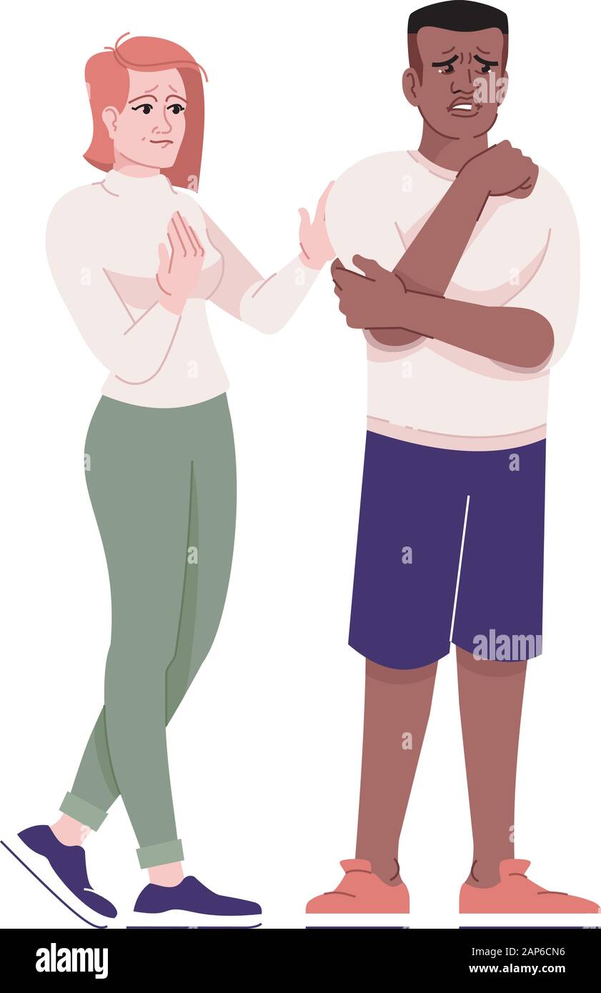 Sympathy flat vector illustration. Friendly support. Girl understanding ...