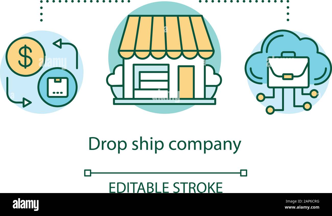 Drop ship company concept icon. Supply chain management method idea ...