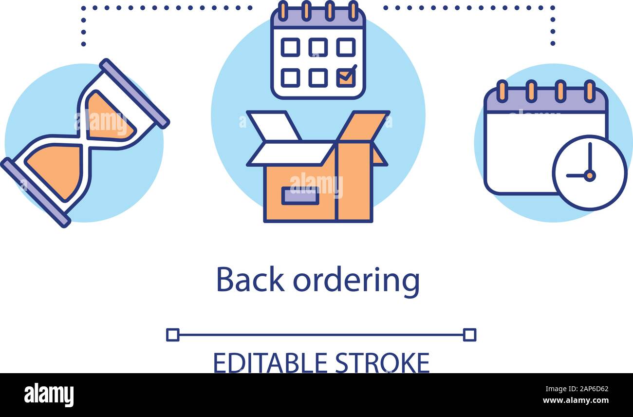 Back ordering concept icon. Product ordering idea thin line ...