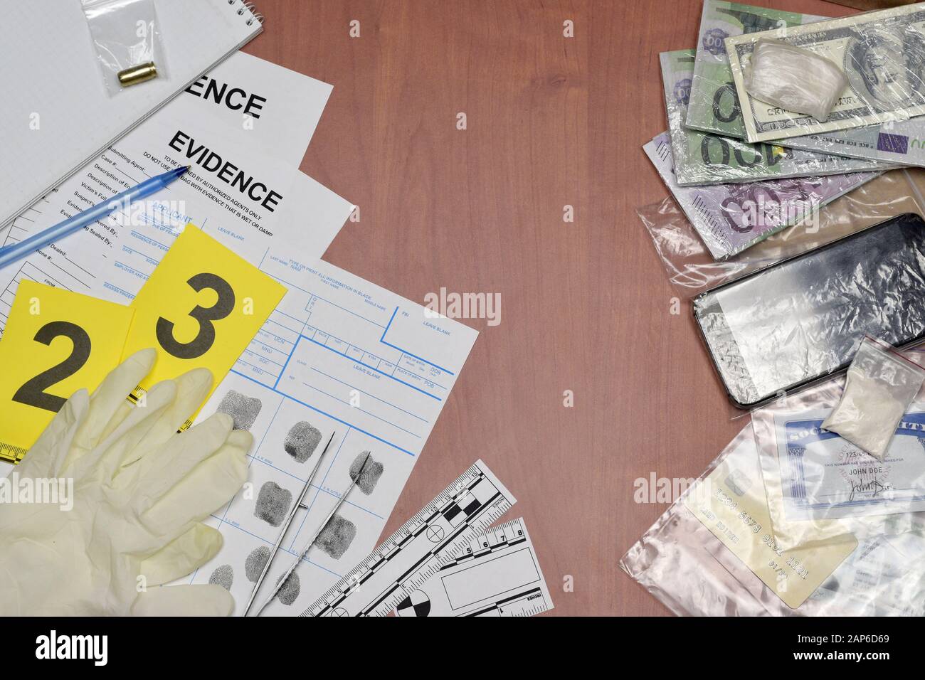 Paperwork during crime scene investigation process in csi laboratory ...