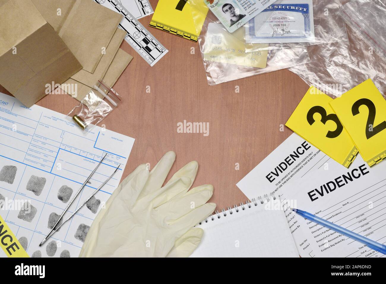 Paperwork during crime scene investigation process in csi laboratory ...