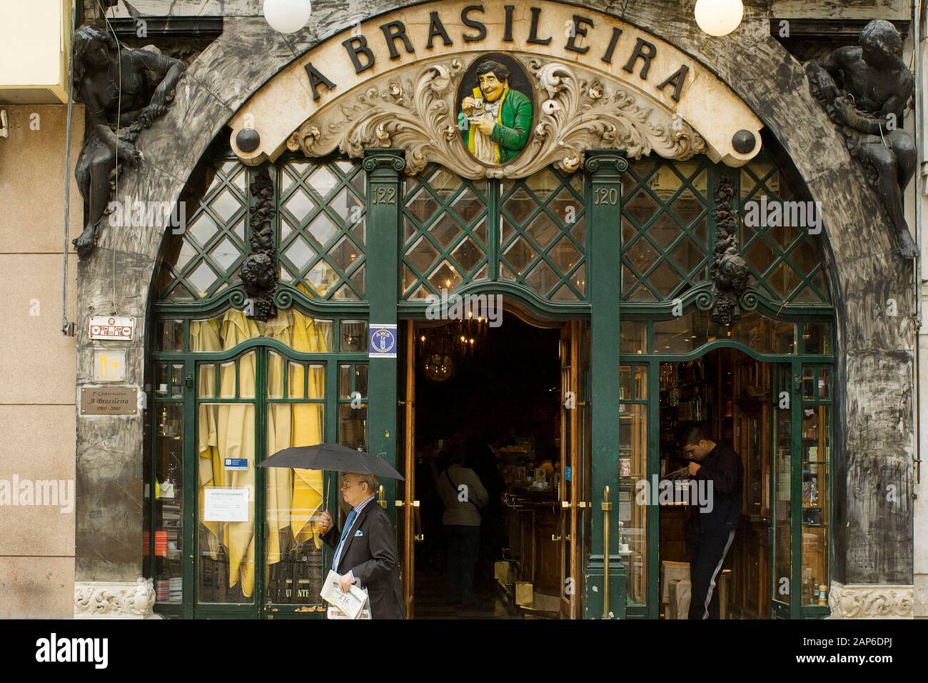 inside historic coffee shop A Brasileira neighborhood of Chiado in ...