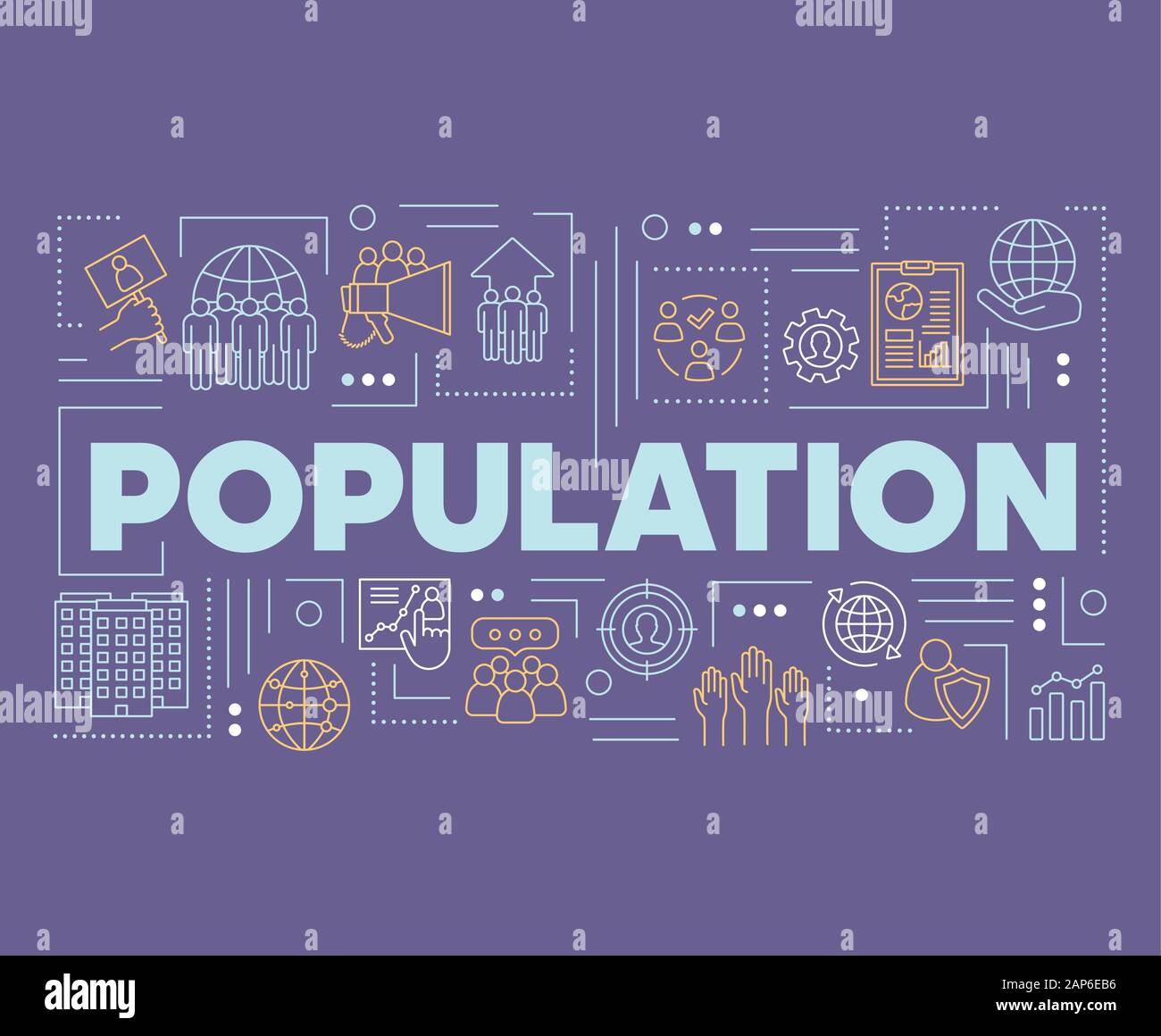 Population word concepts banner. Presentation, website. Planet ...