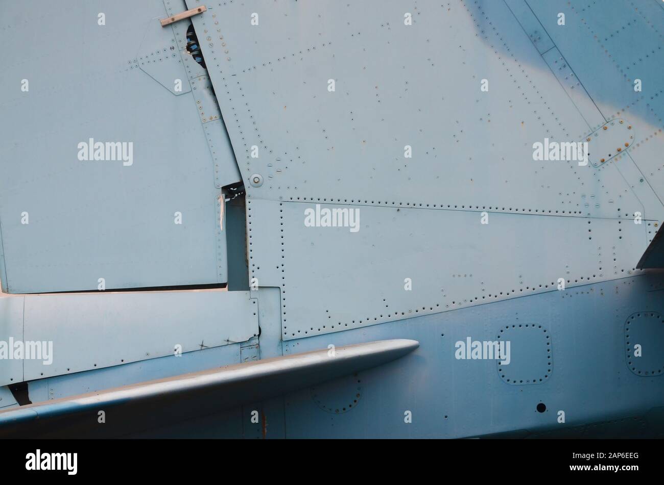 Dirty detailed texture of old fighter aircraft body painted in ...