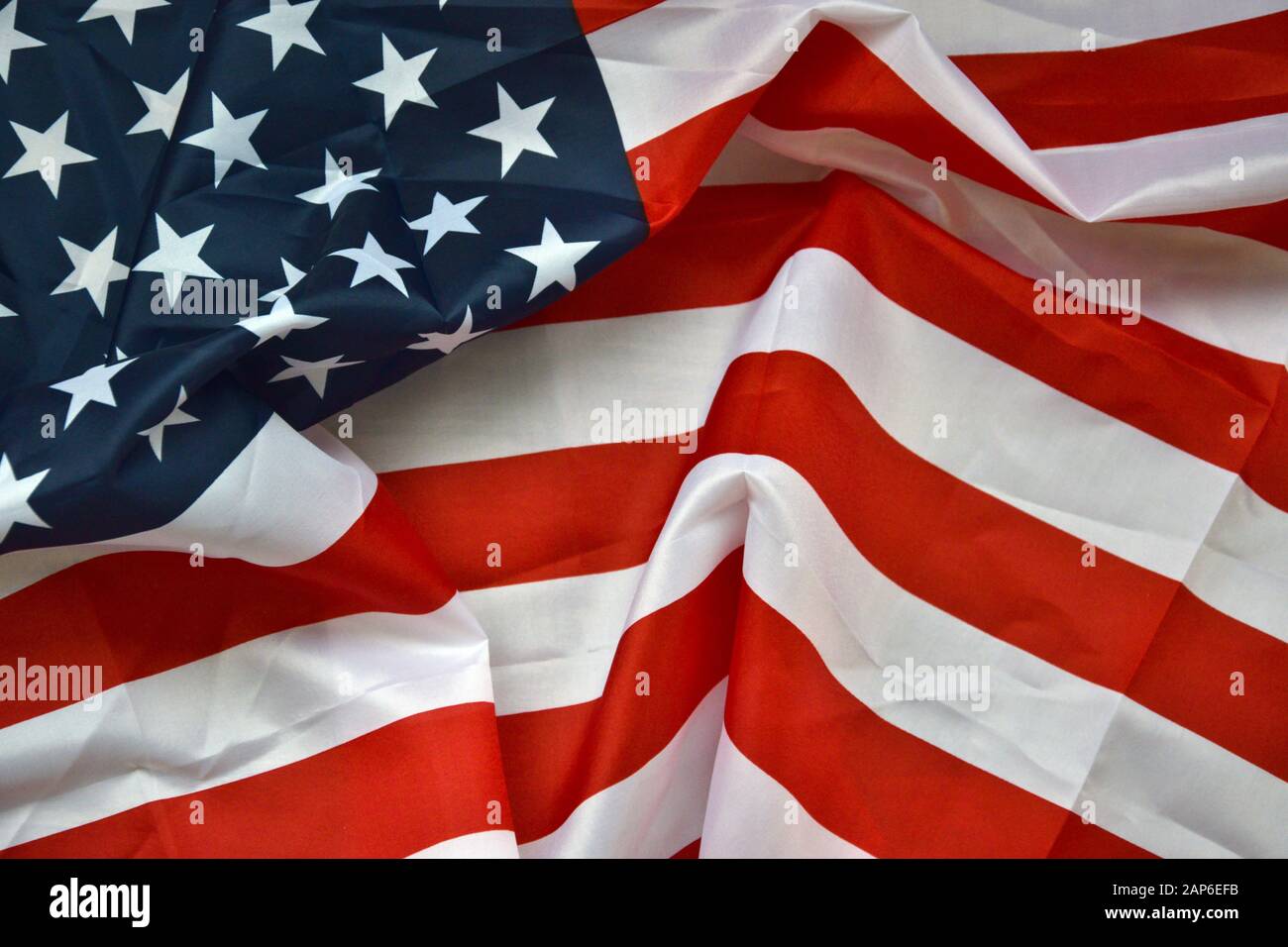 United States of America waving flag with many folds. Patriotic ...