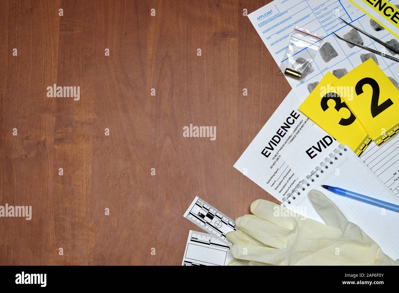 Paperwork during crime scene investigation process in csi laboratory ...