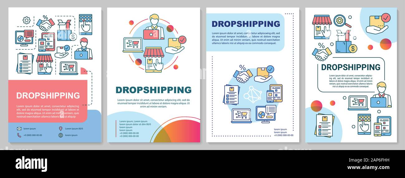 Dropshipping brochure template. Supply chain management. Flyer, booklet ...