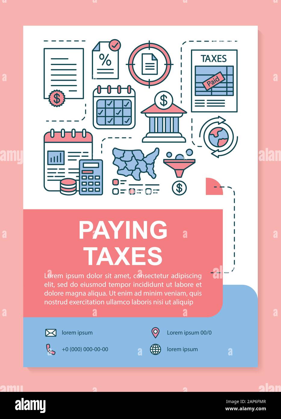 Paying taxes poster template layout. Finance analyzing. Taxation ...