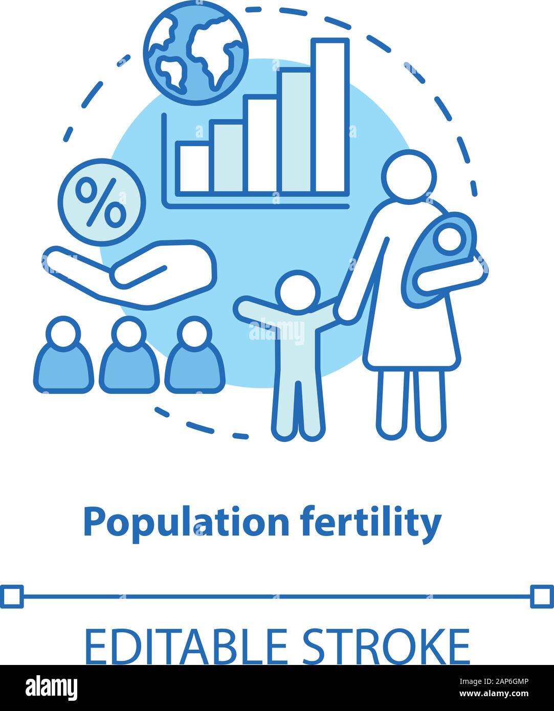 Population fertility concept icon. Birthrate idea thin line ...