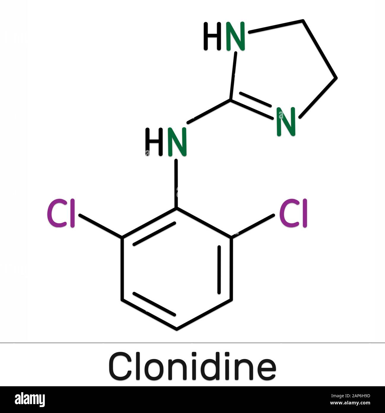 Clonidine molecule. It is useful for the treatment of hypertension ...